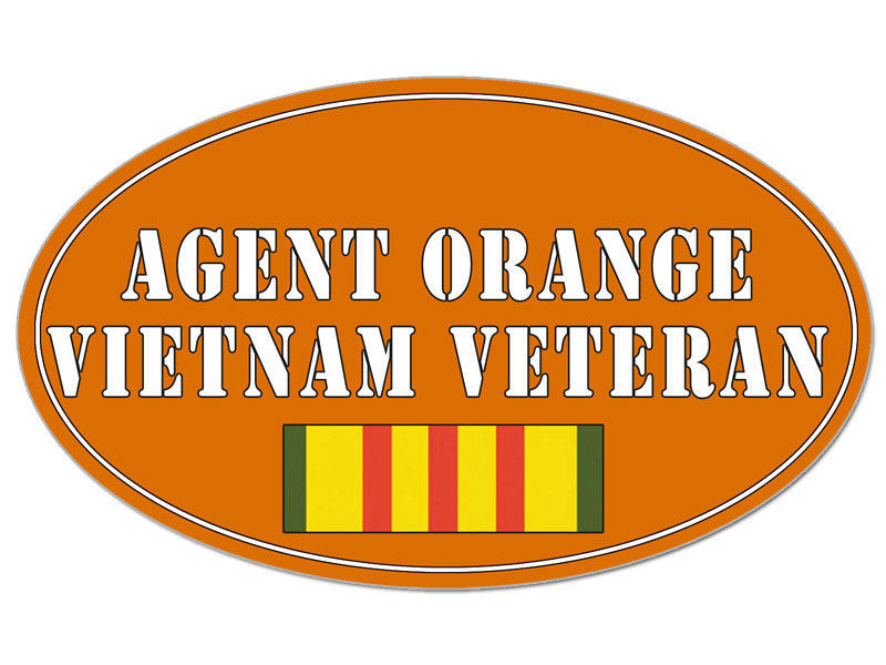OVAL VIETNAM VETERAN AGENT ORANGE RIBBON 5" MILITARY MADE IN USA DECAL ...