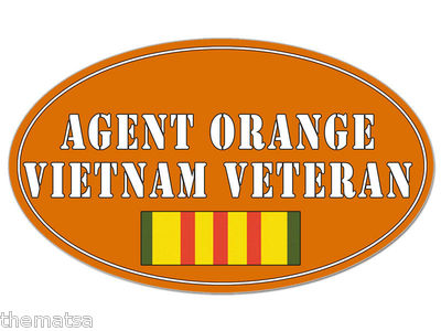 OVAL VIETNAM VETERAN AGENT ORANGE RIBBON 5" MILITARY MADE IN USA DECAL ...