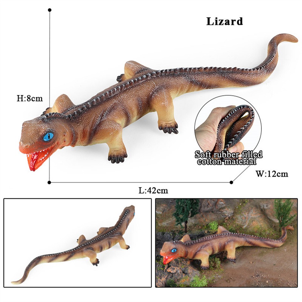 Toy Soft Lizard Reptilia Animal Model Pogona vitticeps Collector Decor ...