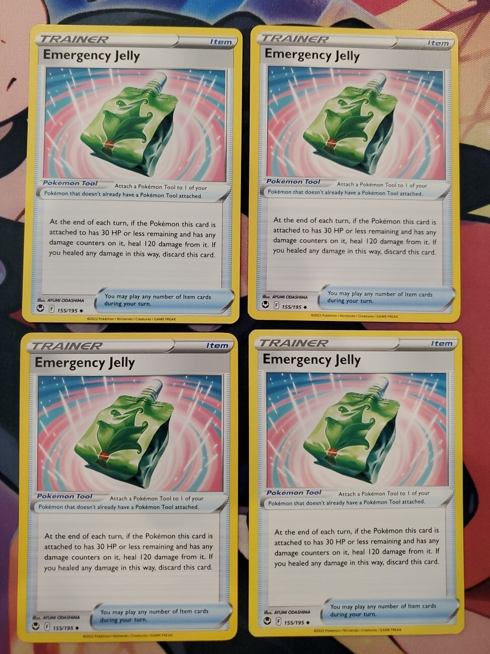 4x Pokémon TCG Emergency Jelly Silver Tempest Set 155/195 Regular ...