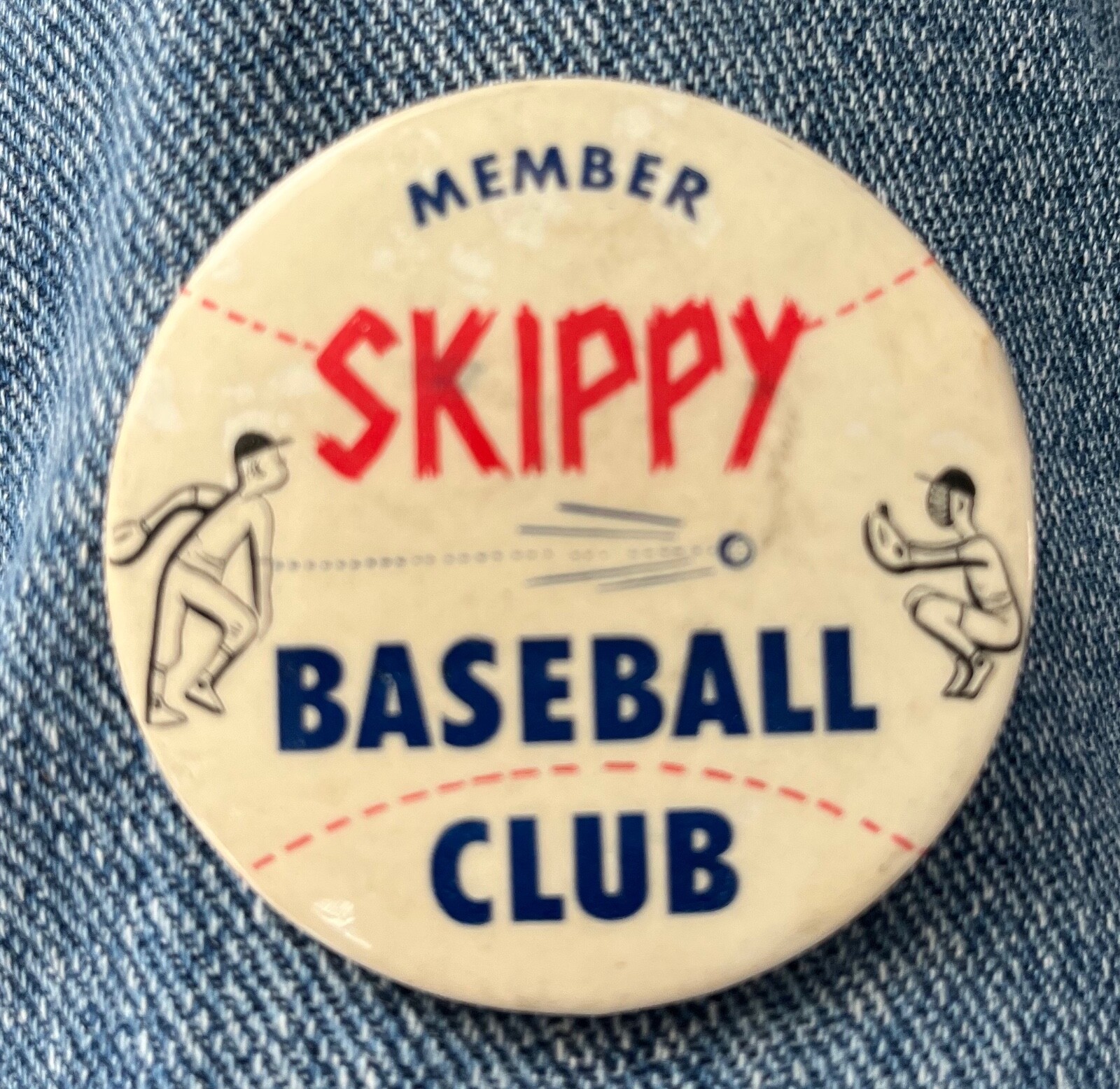 1930's/40's Member Skippy Peanut Butter Baseball Club 2 1/4" Cello ...
