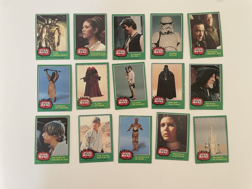 1977 Vintage Star Wars Trading Card Mixed Lot Blue Green Yellow Orange ...