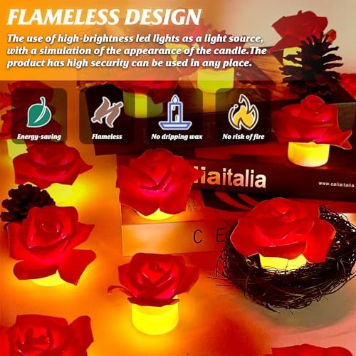 Led Candles with Artificial Flowers, 200+Hour Battery Operated Tea 12 ...