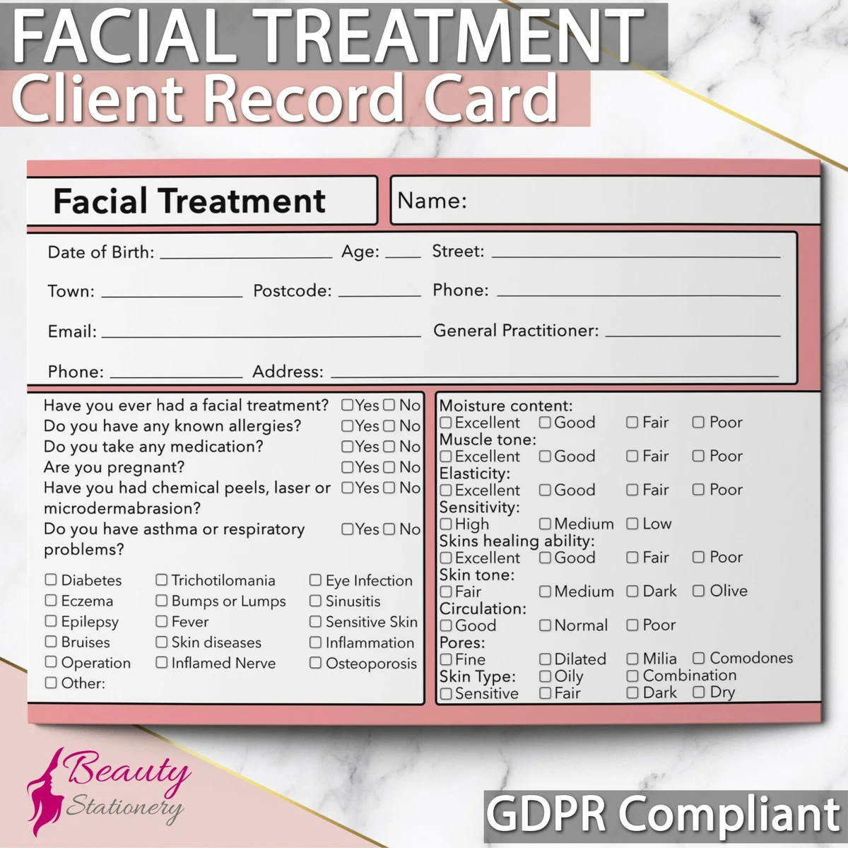 Makeup Client Record Card | Saubhaya Makeup