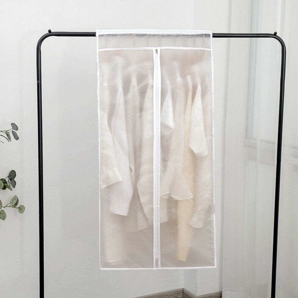 Clothes Garment Dust Cover Storage Protector Dress Wardrobe Coat Hanger ...
