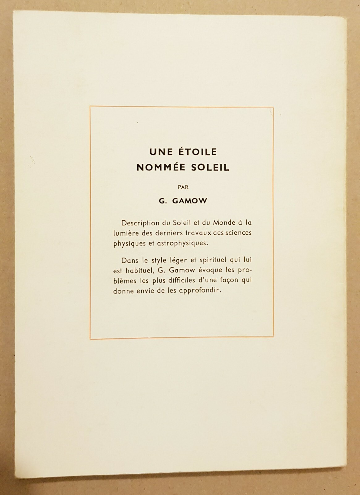 une etoile nommee soleil , g gamow ( traduit par : g gueron ) , dunod ...