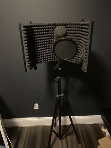 Microphone Isolation Shield with Stand Curved Panel Foldable | eBay