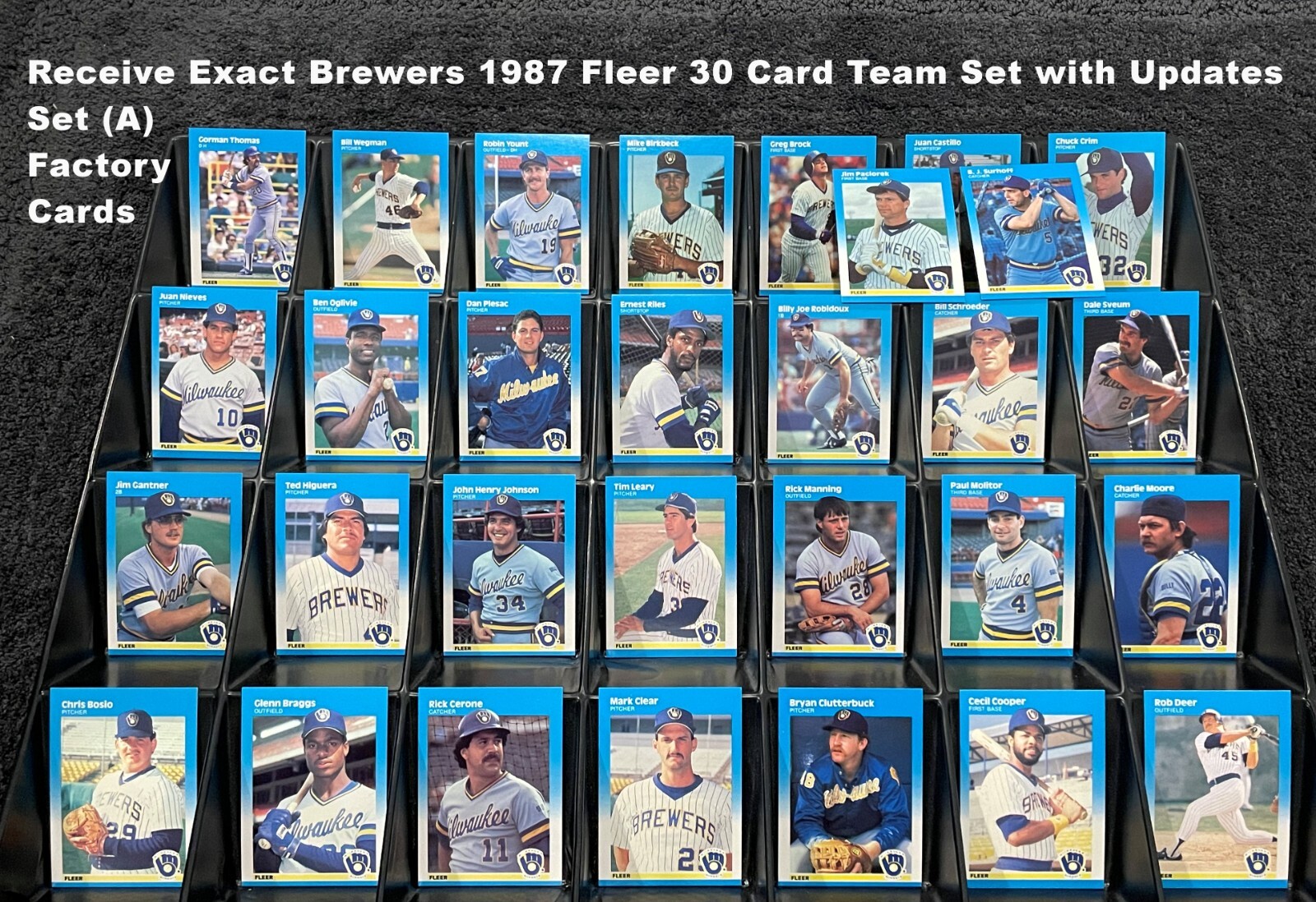 Milwaukee Brewers 1987 Fleer 30 Factory Cards Team Set (A) with Updates ...