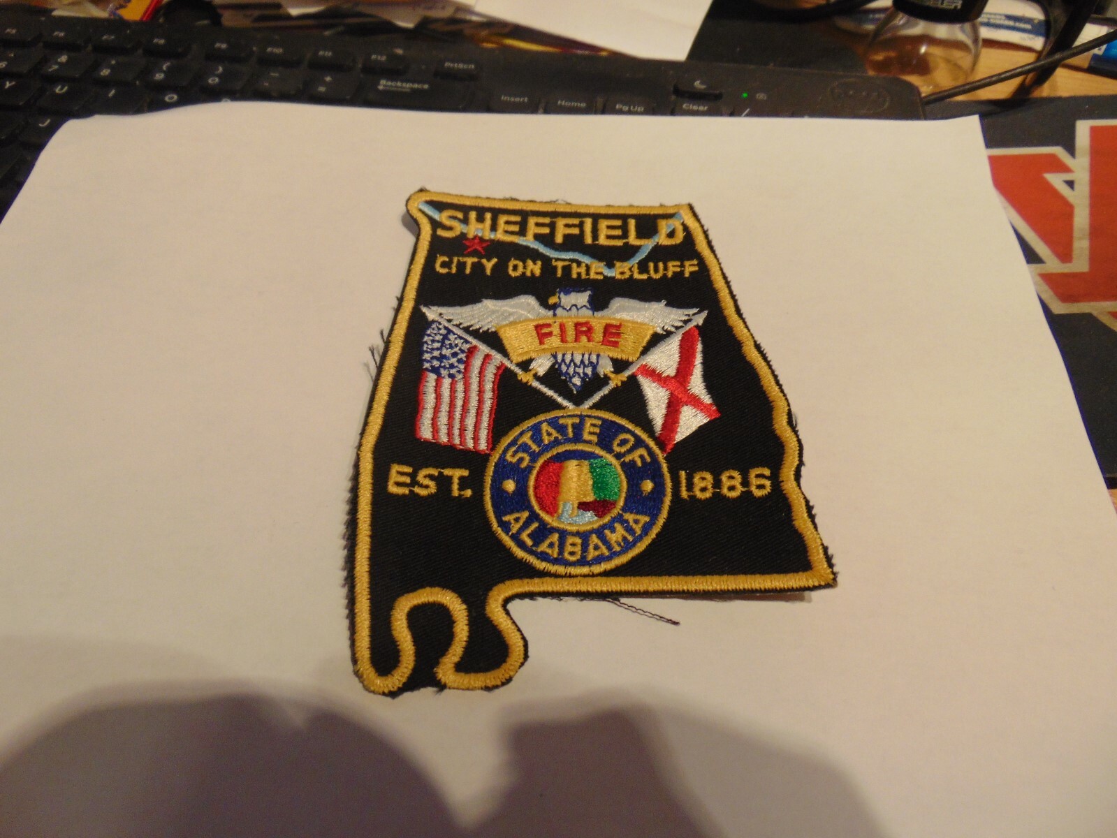 LAW ENFORCEMENT PATCH POLICE SHEFFIELD ALABAMA FIRE CITY ON THE BLUFF ...