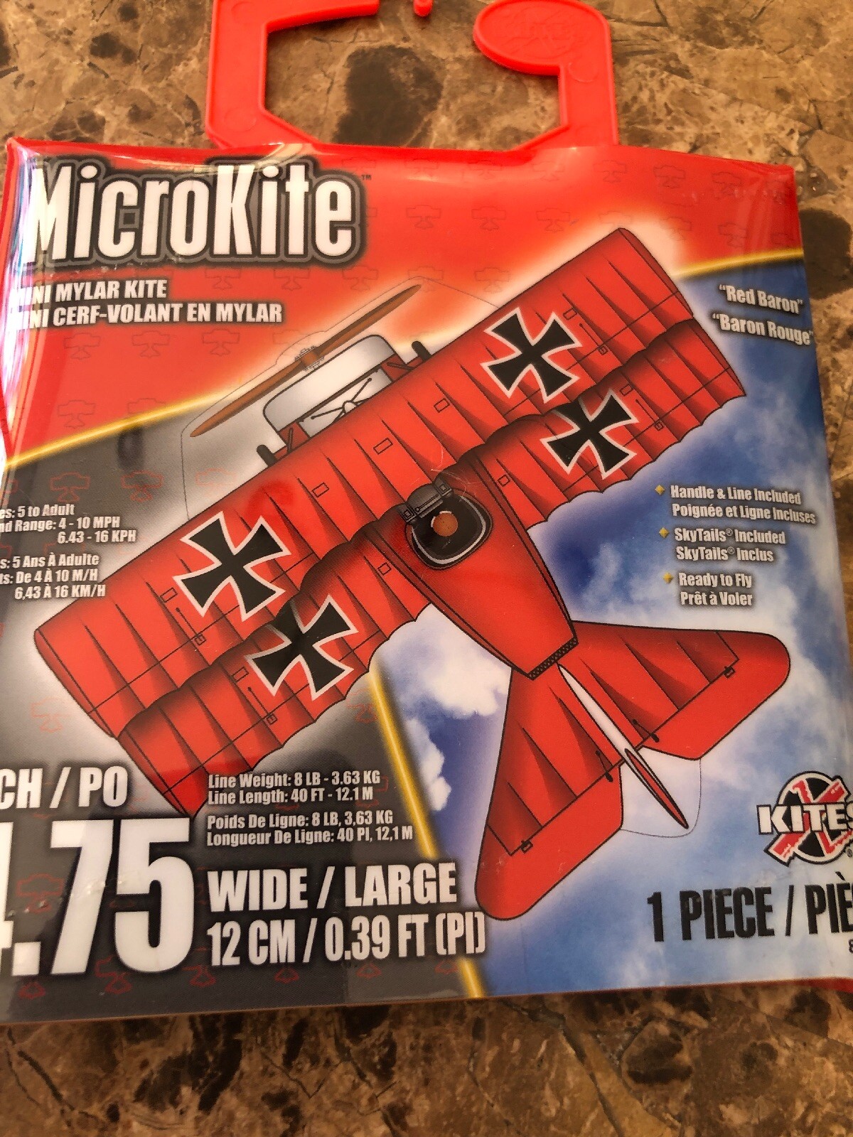 Microkite Mini MICRO Mylar KITE Red Baron 4.75" BEACH TOY X-Kites NEW ...