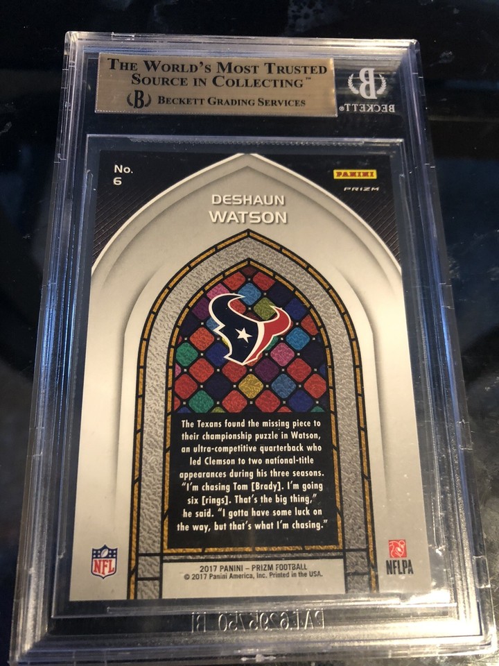 2017 Panini Prizm Stained Glass Deshaun Watson BGS 9.5 True Gem + Psa ...
