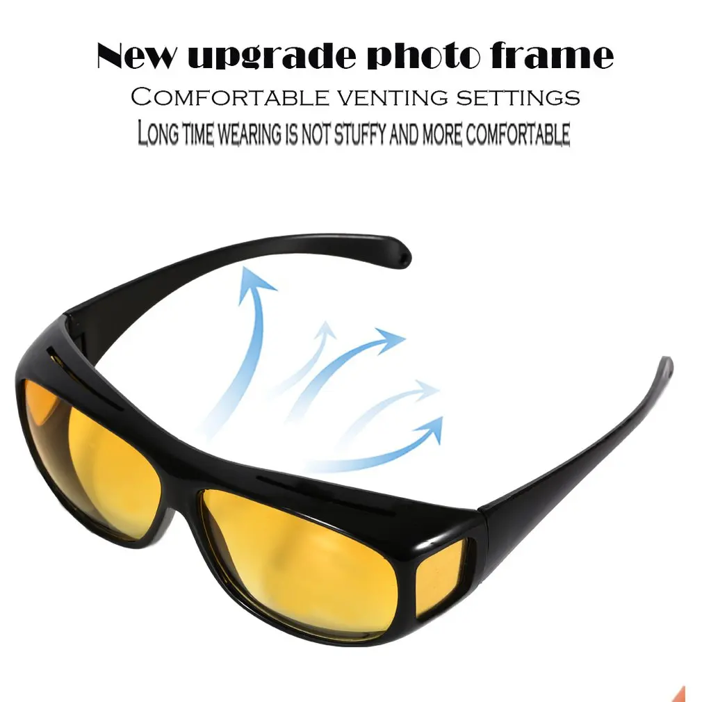 HD Night Vision Glasses Men Women Driving Sports Wraparound Fit Over ...