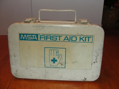 Vintage MSA First Aid Kit White Metal Box & Contents, wall hanging ...