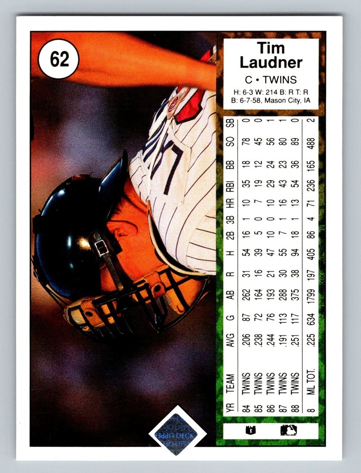 Tim Laudner 1989 Upper Deck #62 Minnesota Twins Baseball Card | eBay