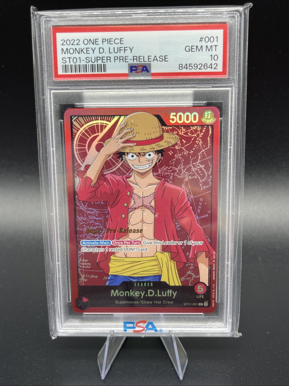 One Piece TCG MonkeyD.Luffy ST01-001 Leader Super Pre-Release PSA 10 GEM MINT | eBay