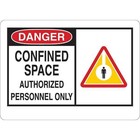 Condor 35Fx78 Danger Sign, 7 In H X 10 In W, Aluminum, Confined Space ...