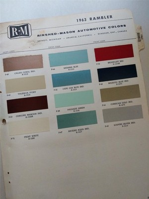1963 RAMBLER Original RM RINSHED-MASON Automotive Paint Finish Car ...