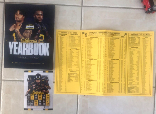 2024 California CAL Bears FOOTBALL Yearbook & Stanford Big Game Flip ...