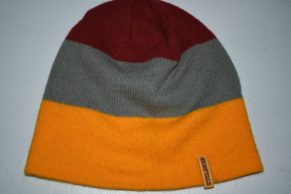 Adult Iowa State Cyclones OSFM Beanie Stocking Cap Hat (Yellow/Red/Grey ...