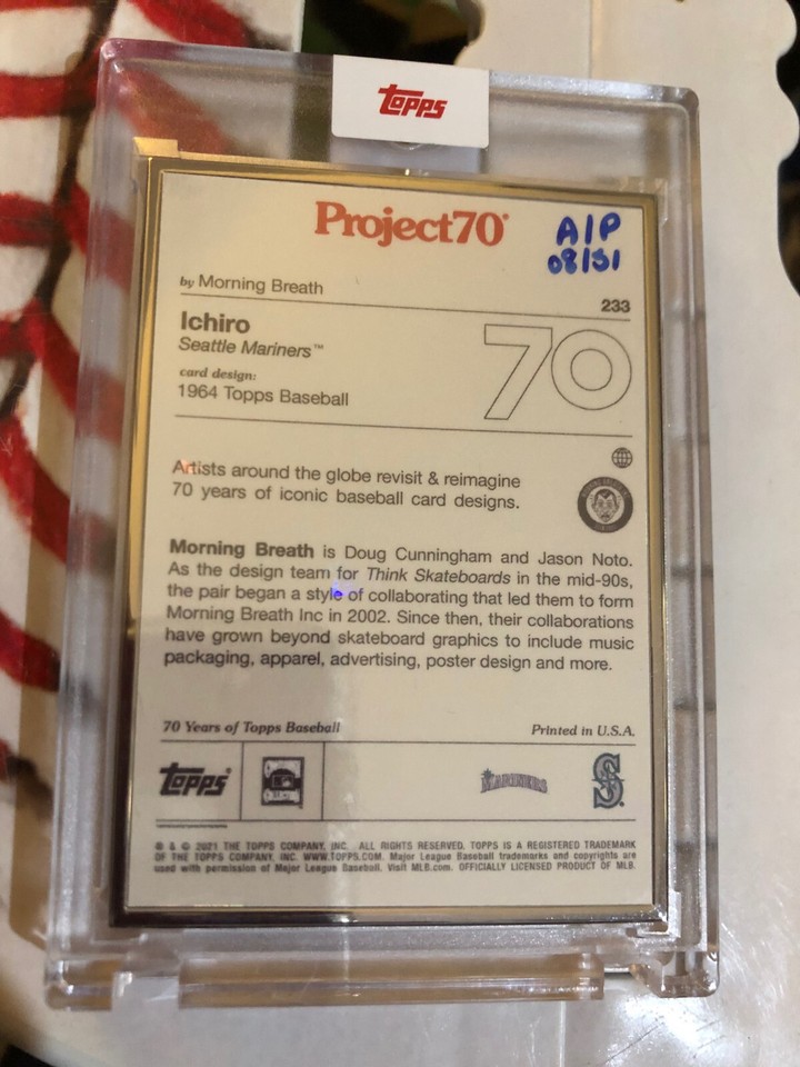 2021 Topps Project 70 1964 Ichiro Suzuki #233 Morning Breath Artist Proof 08/51 | eBay