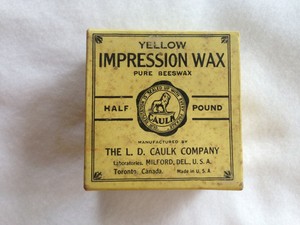 Vintage L. D. Caulk Yellow Impression Wax 1/2 Lb Pure Beeswax Dental ...