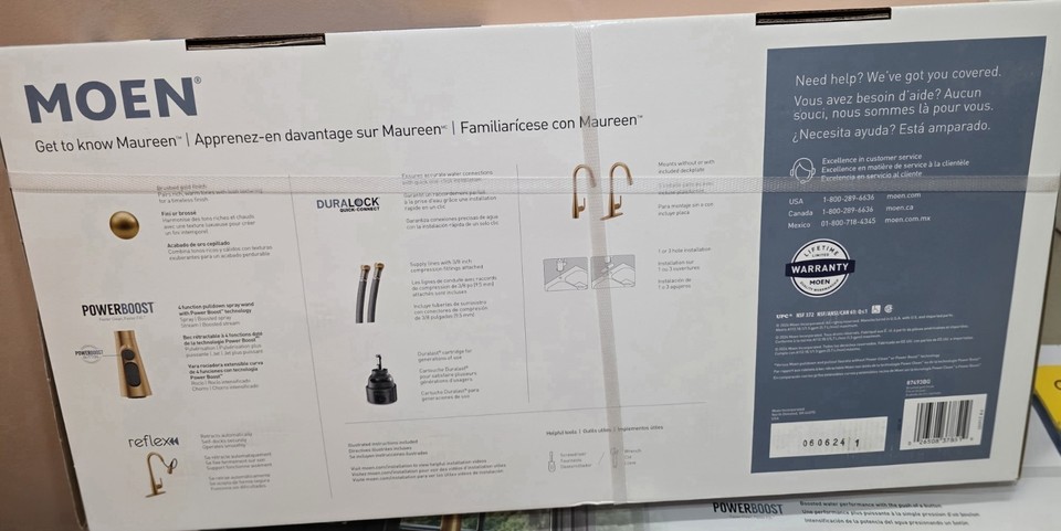 MOEN Maureen Brushed gold one-handle high arc pulldown kitchen faucet ...