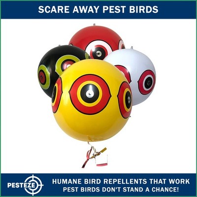 PESTEZE® Large 15 Yellow, Red, White & Black Bird Predator-Eye Balloon ...