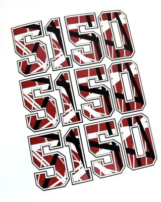 3x 5150 Frankenstien Frankenstrat EVH Stripe Car Guitar Decals Stickers ...