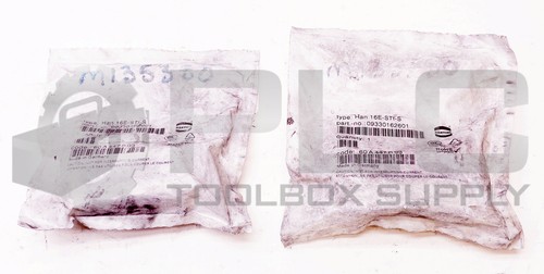 LOT OF 2 NEW HARTING 9330162601 CONNECTOR-FEMALE INSERT-16 POS HAN 16 E ...