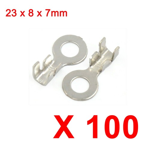 100Pcs Non Insulated Ring Crimp Terminal Wire Connectors for 7mm ...