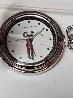 COLIBRI OF LONDON POCKET WATCH AND PENDANT TIMEPIECE WITH WOODEN CASE ...