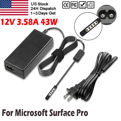 48W AC Adapter Charger For Microsoft Surface Pro 1/ Pro 2 Charger 1601 ...