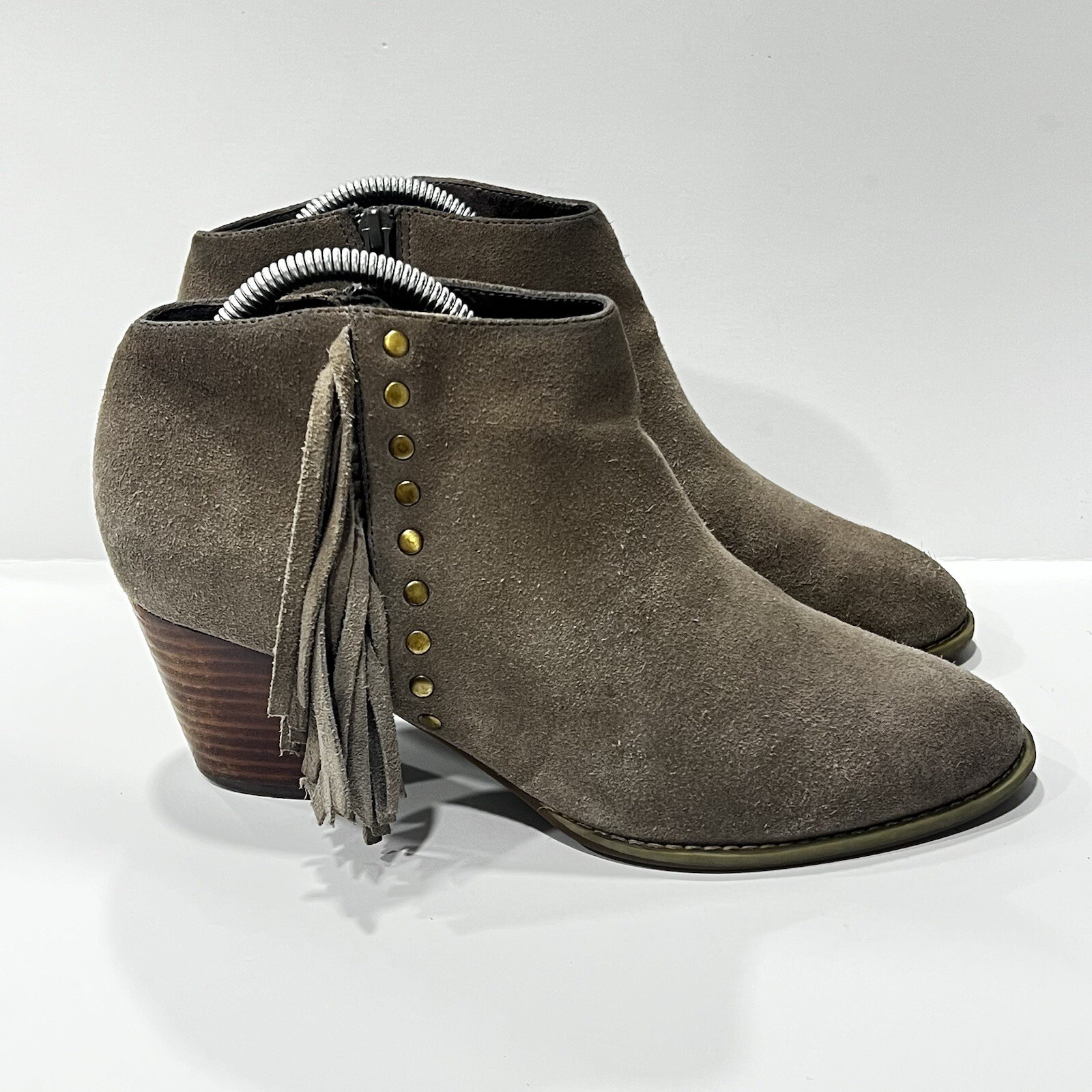 Vionic Faros Suede Ankle Booties with Fringe. - Size 10 | eBay