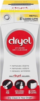 dryel At-Home Dry Cleaner Refill Kit 8 Loads Removes Stain, Odor ...