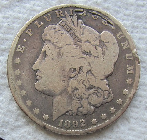 1892-CC Morgan Silver Dollar Rare Key Date Carson City CC Mint Bent Damaged | eBay