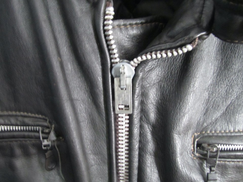 EXCELLED BLACK LEATHER SIZE 44 CAFE MOTORCYCLE JACKET | eBay