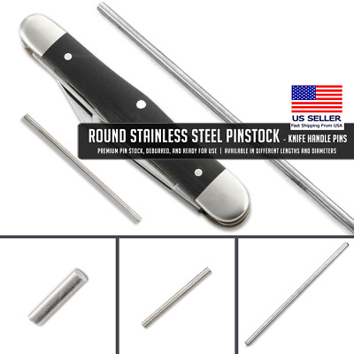 Round Stainless Steel Pinstock - Knife Handle Pins - 18 Different Sizes ...