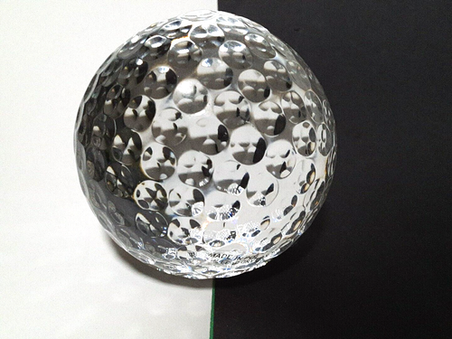 Round Clear Lead Crystal Glass Golf Ball Paperweight Made In Poland | eBay