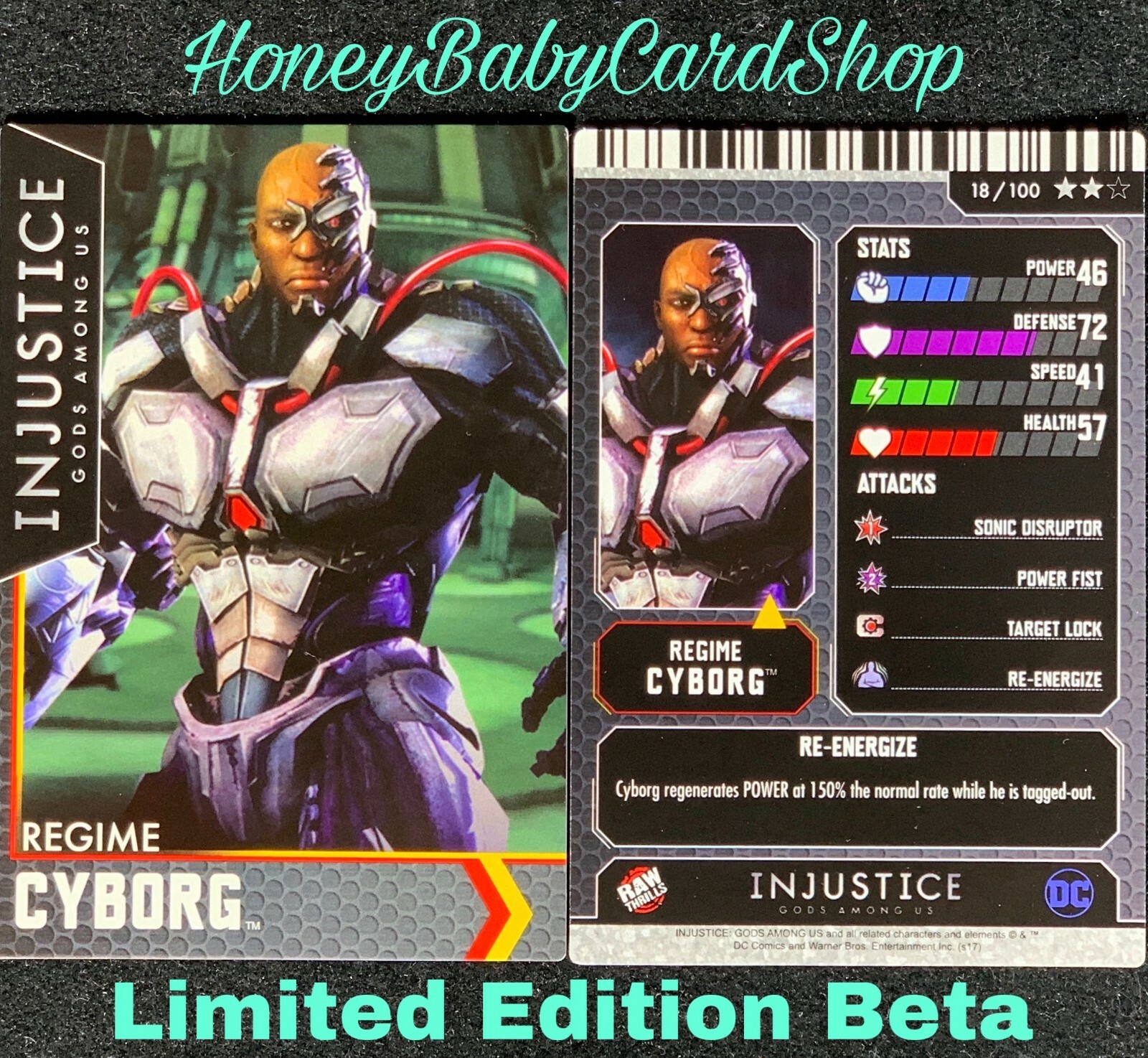 Injustice Arcade Limited Edition Beta Card 18 Regime Cyborg Out of ...