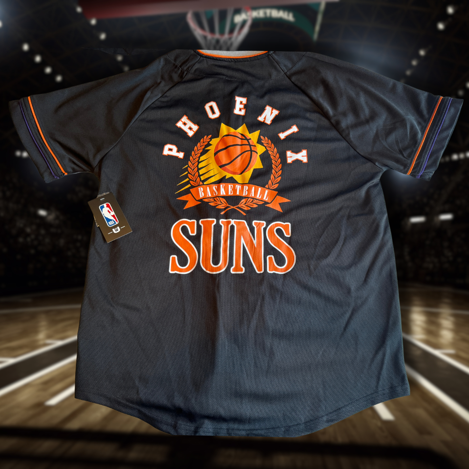 Phoenix Suns NBA Basketball Script Baseball Jersey Black US Large NWT ...