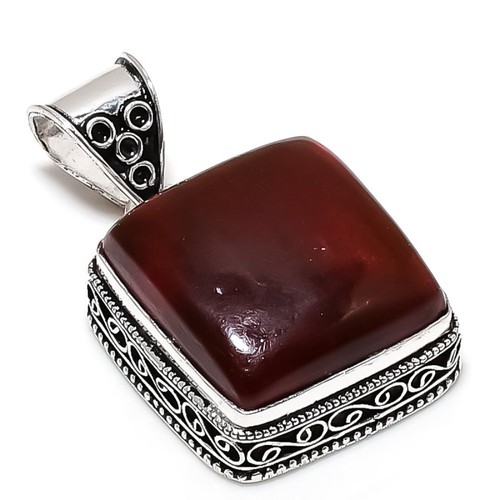 Red Labradorite Gemstone 925 Sterling Silver Gift Jewelry Pendant 1.77 ...