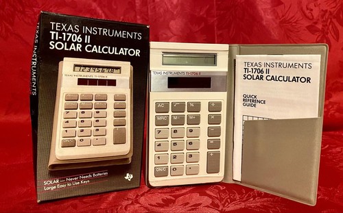 Texas Instruments TI-1706 II Solar Power Calculator Tested With ...