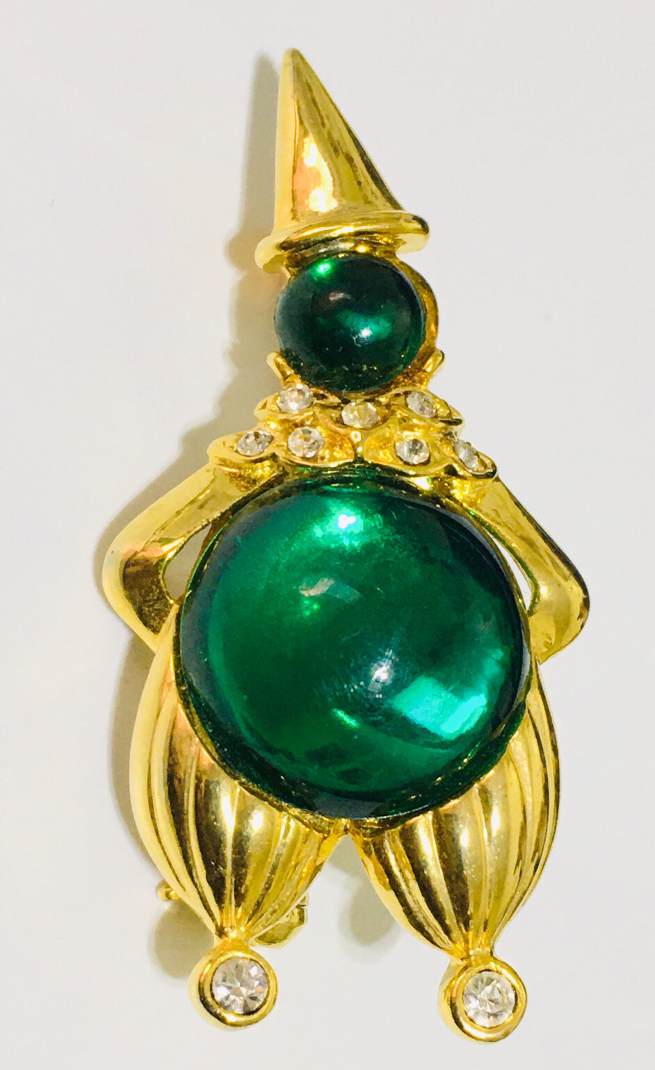 1950’s Vintage Brooch Pin Jelly Belly Green Cabochon … - Gem