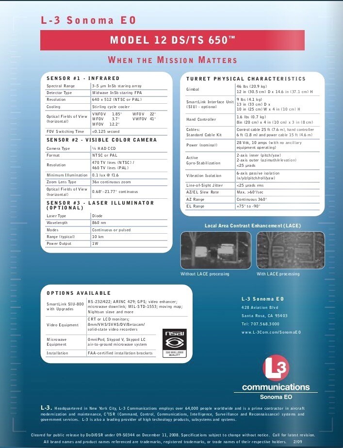 L3 WESCAM Model 12 DS/TS 650 Airborne Thermal Infrared Camera FLIR | eBay