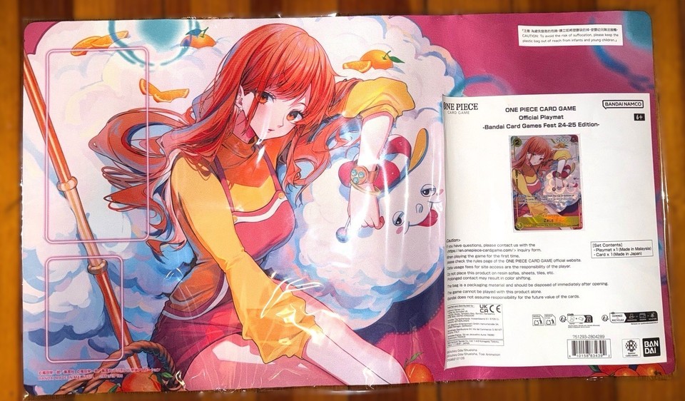 ONE PIECE Card Game Playmat Nami & Zeus + Promo Card Bandai Fest ...