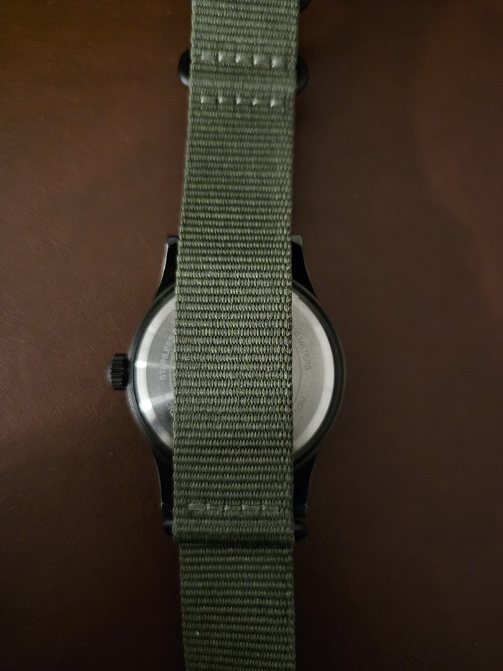 Timex Expedition Scout 40mm Black Field Watch Quartz With Green Fabric ...