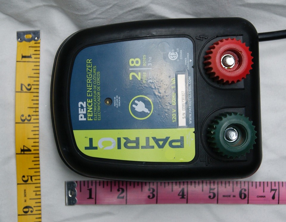 Patriot PE2 Electric Fence Energizer 2 miles 8 acres 120v 60hz 1va ...