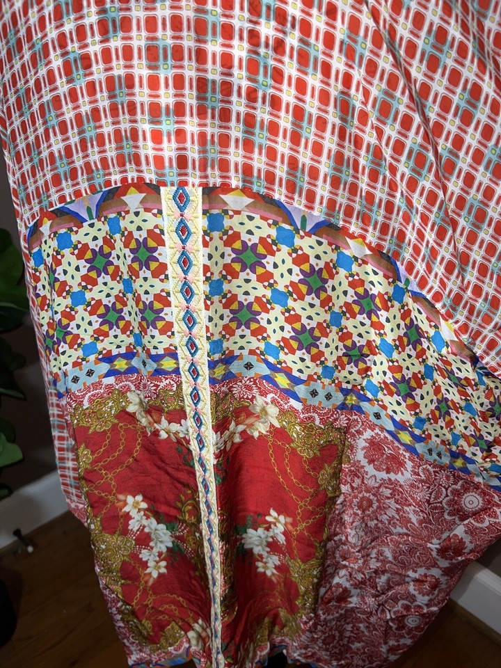 NEW Johnny Was Silky Embroidered Kimono WRAP L Large SPRING ...