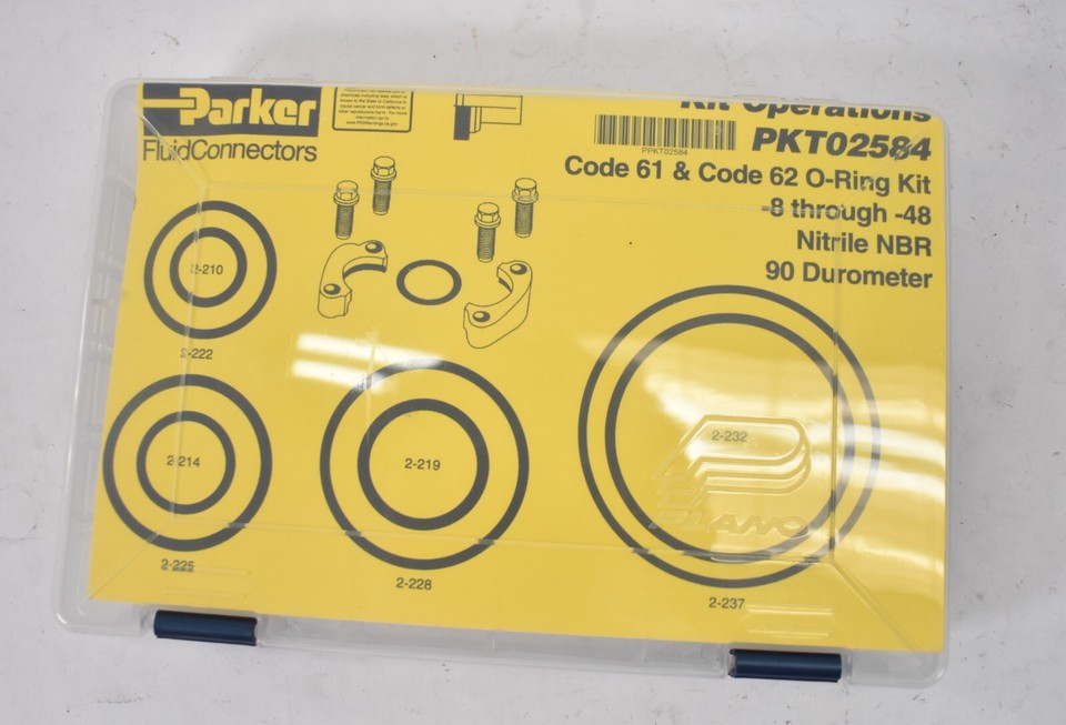 Parker Code 61 & 62 O Ring Kit 8 Through 48 Nitrile NBR 90 Durometer ...