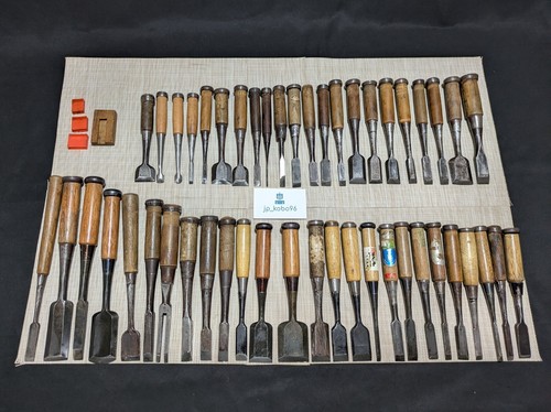Japanese Chisel Nomi Carpenter Tool Set of 48 Hand Tool wood working ...